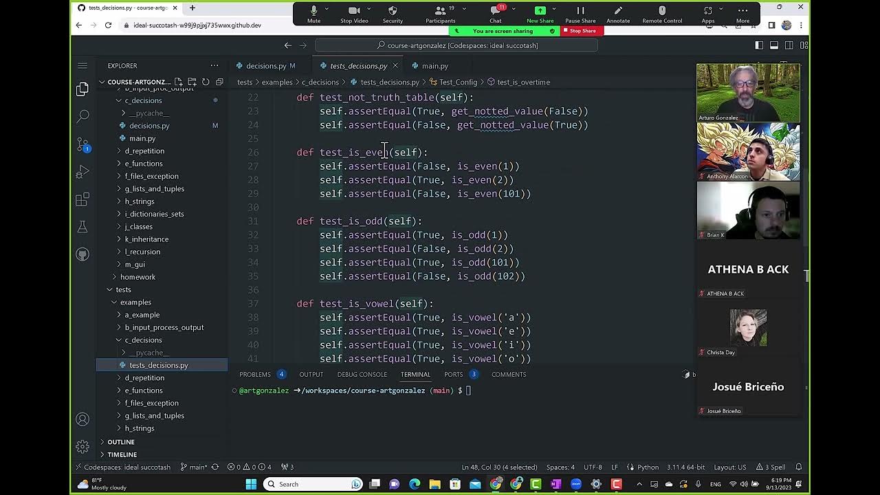 091323 COSC 1336 Python if elif else, and program menu with conditional ...
