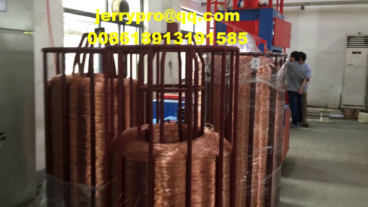 17DST Medium wire drawing machine with annealing/annealer and down coiler - YouTube