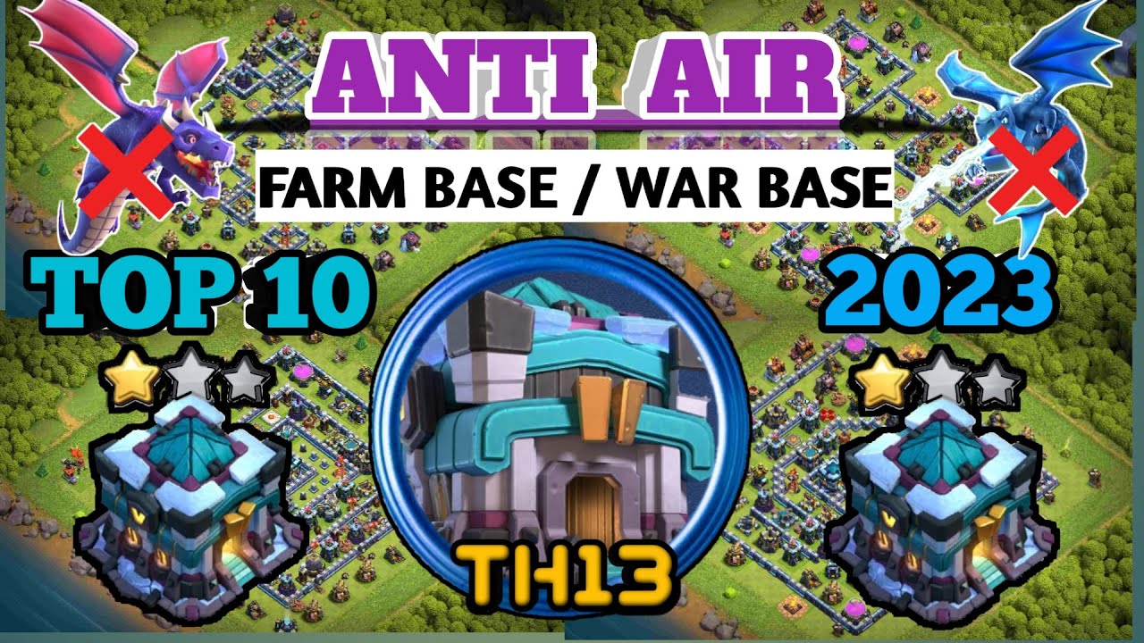 NEW TH13 TOP 10 ANTI AIR / WARBASE / CWL / HYBRID BASE WITH LINK UPDATE ...
