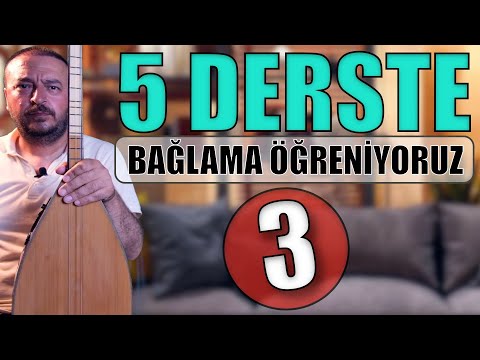 BEŞ DERSTE BAĞLAMA ÖĞRENİYORUZ 3 (orta seviye etütler,  Süsleme Bağlamada çarpma, Egzersizler)