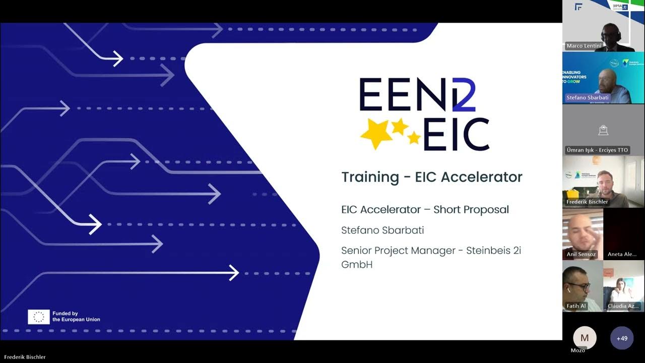 EEN2EIC Training on EIC Accelerator 23rd October 2023 - YouTube