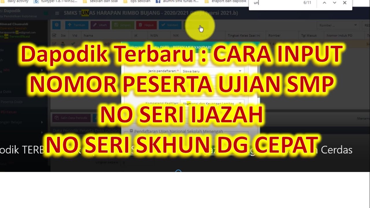 Dapodik TERBARU Trik input Seri Skhun dan Seri Ijazah dengan Cepat dan ...