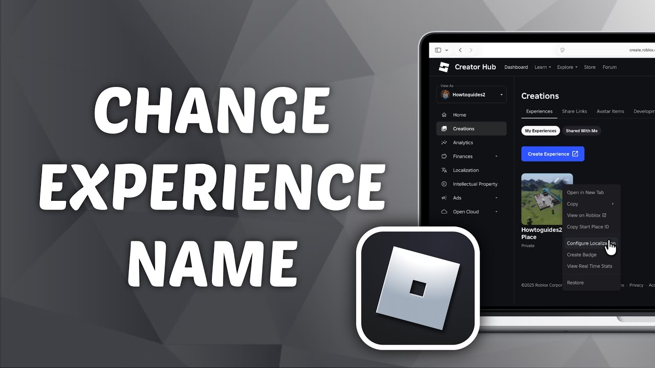 How to Change Experience Name on Roblox - YouTube