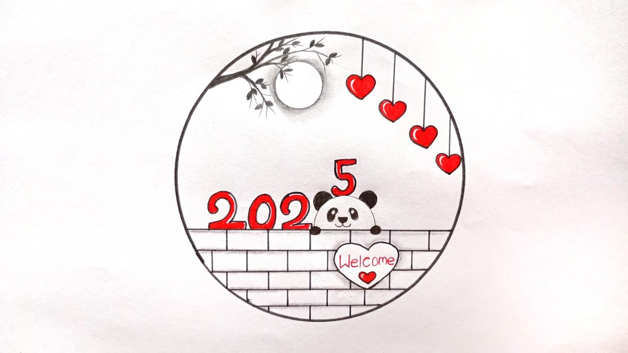 How to draw a new year drawing / New year drawing easy/Happy New year ...