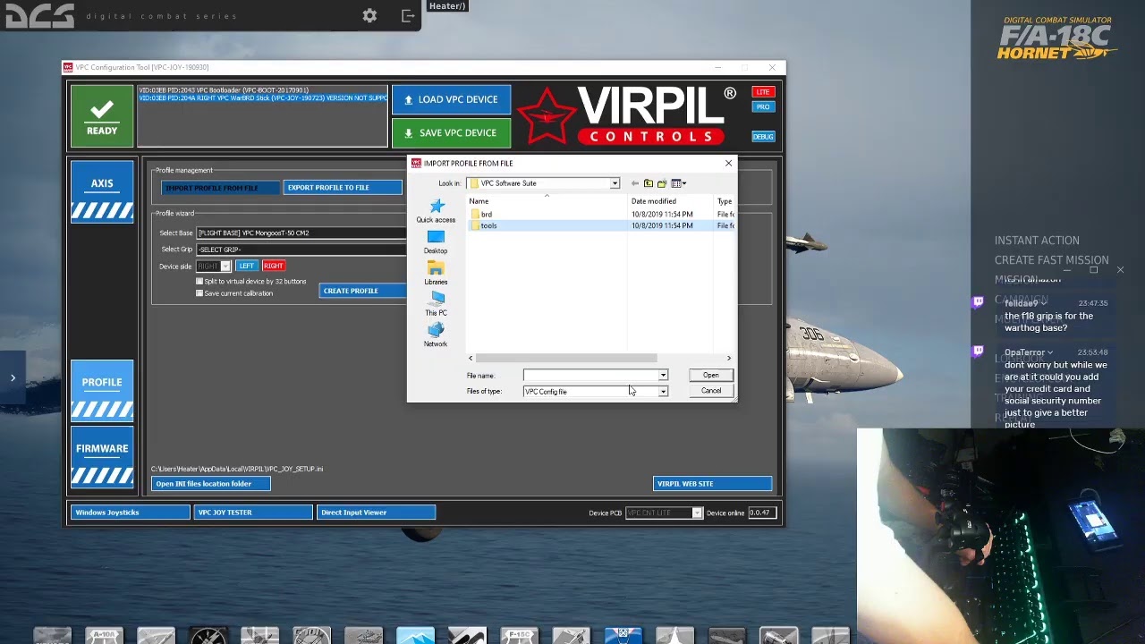 Setting up the VIRPIL GEAR! | WEBCAM | DCS World - YouTube