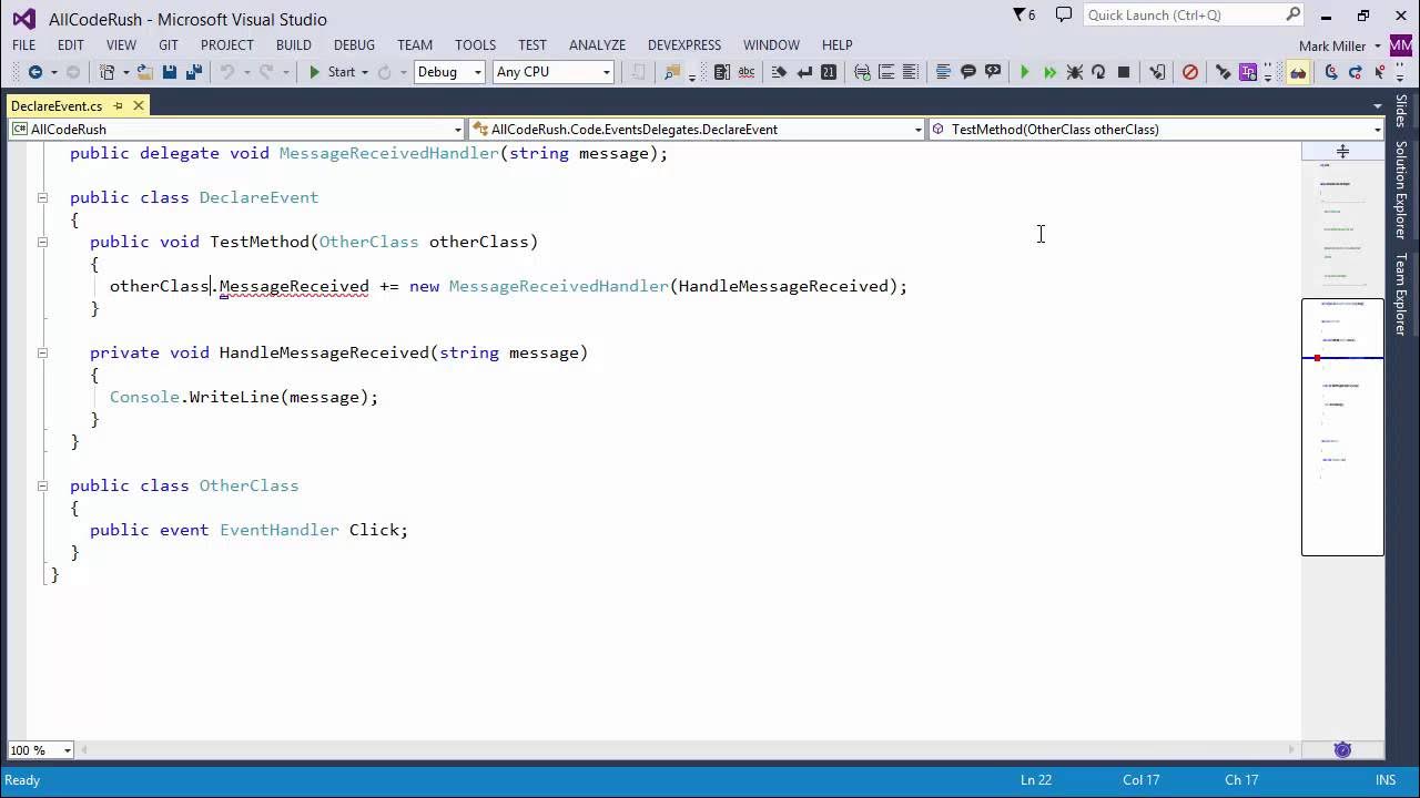 DevExpress CodeRush: Declare Event - YouTube