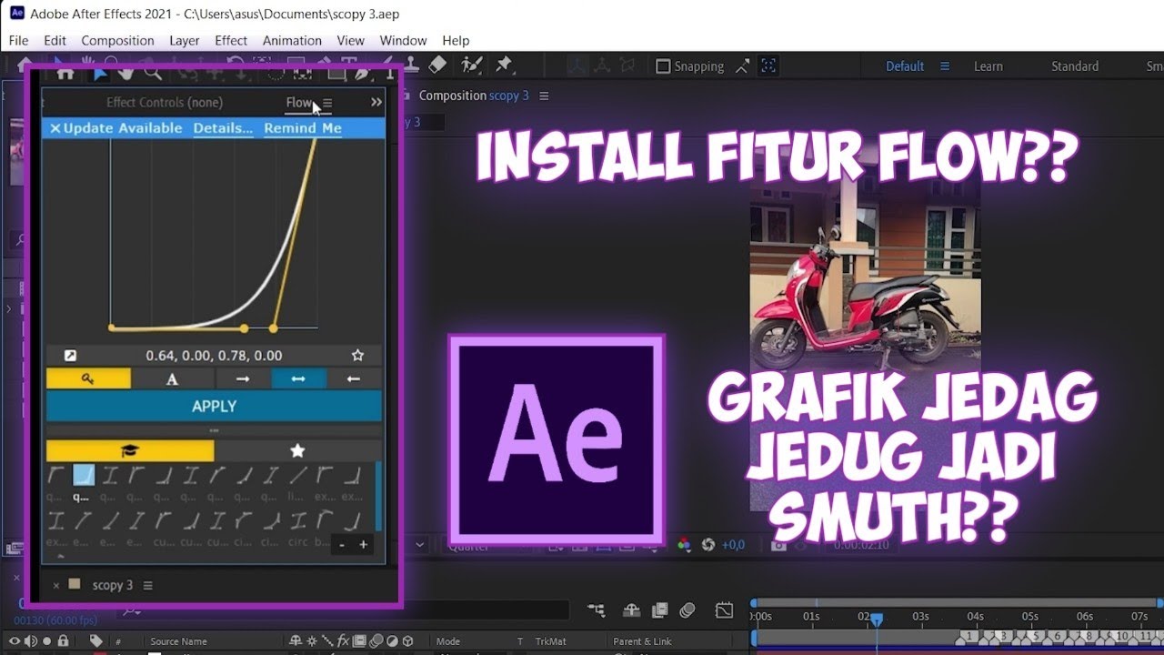 cara install fitur flow di after effect | graf jedag jedug - YouTube