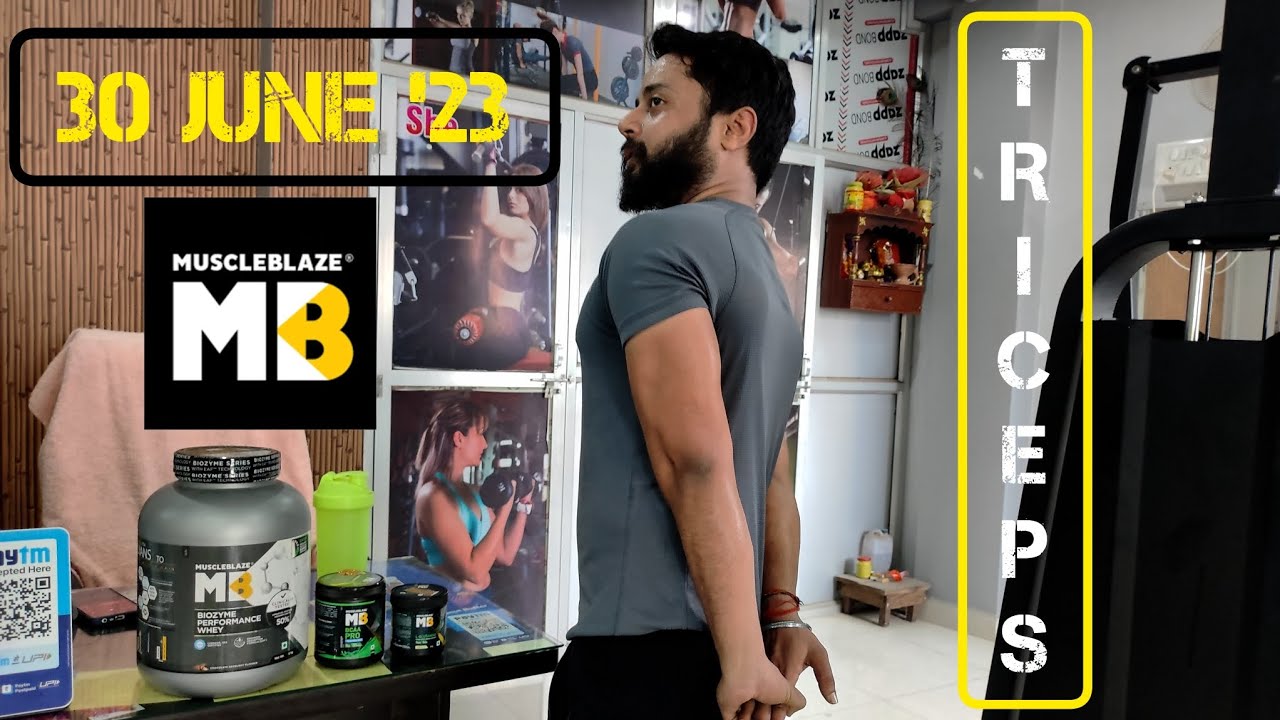 DAILY VLOG CHALLENGE || TRICEPS WORKOUT || Supplements || Muscle Blaze ...