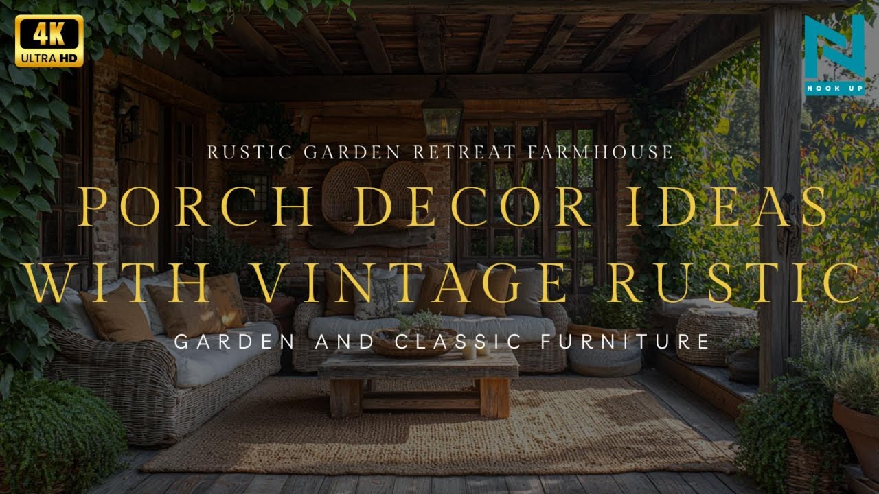 Rustic Garden Retreat: Farmhouse Porch Decor Ideas with Vintage Rustic ...