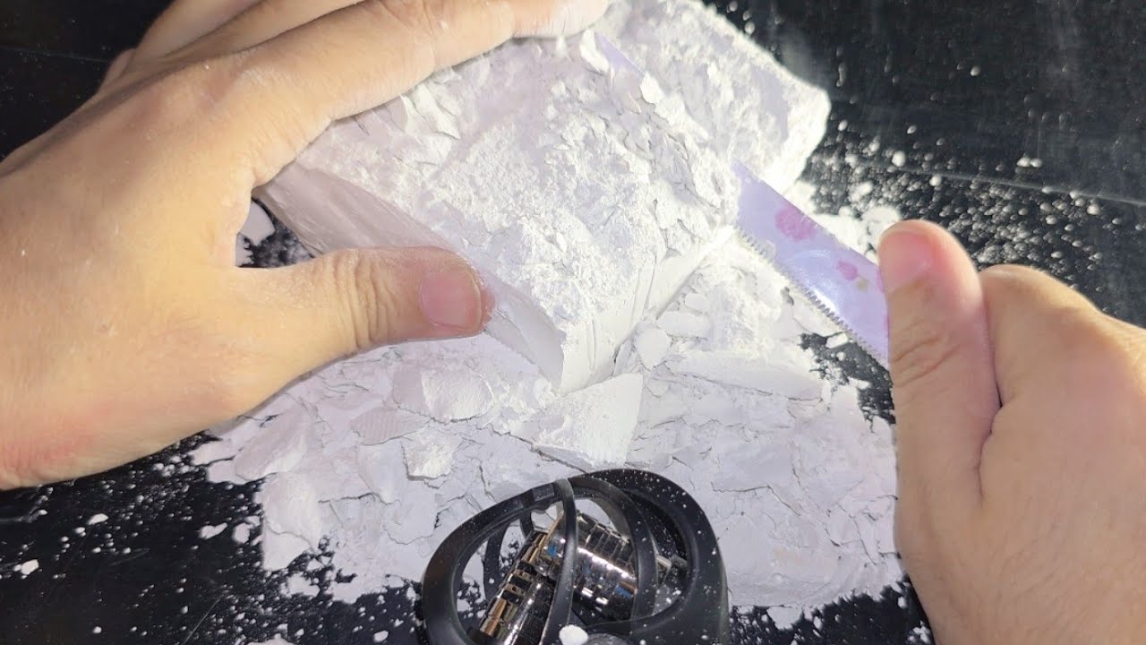 Gym Chalk ASMR tingles | Chalk Cutting Shaving Press Crushing | Ear ...
