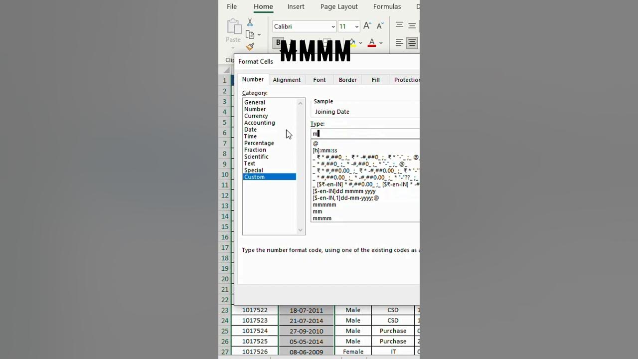 Month Name In Excel Excel Excelshortcuts Shorts Youtube