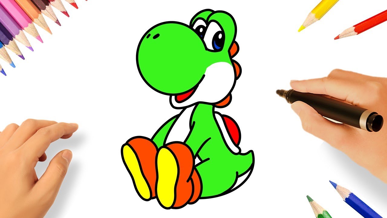 HOW TO DRAW YOSHI EASY | MARIO BROS - YouTube