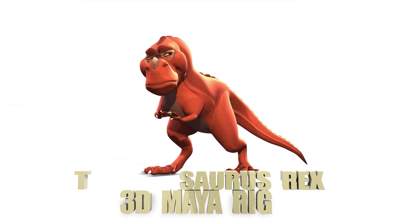 Tanner Saurus Rex - Maya 2018 rig - YouTube