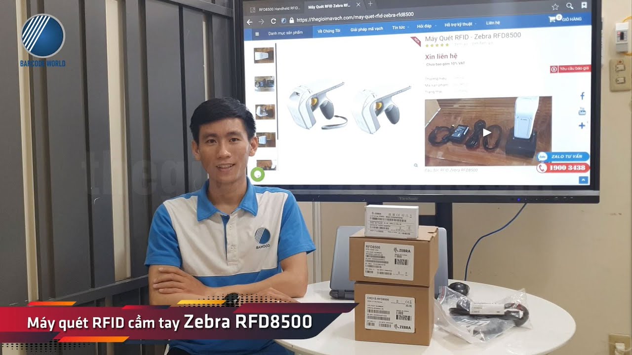 Máy quét RFID Zebra RFD8500 cầm tay quét tem RFID hiệu suất cao - YouTube