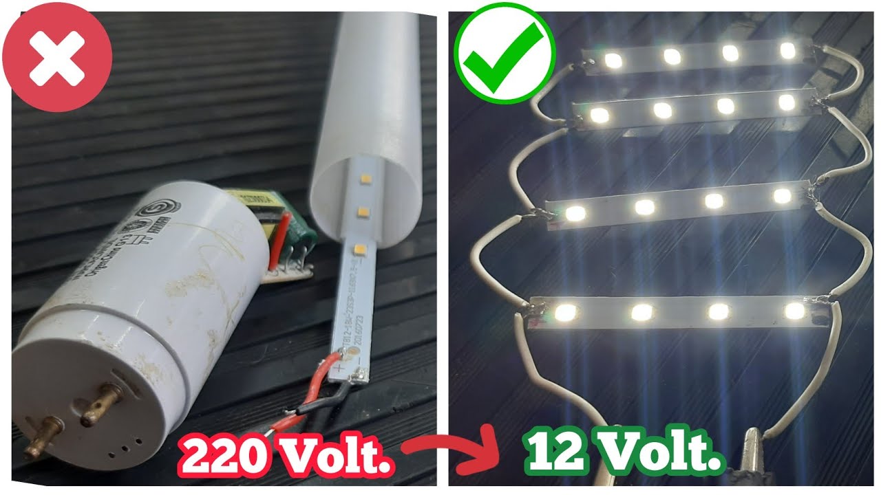 ¿Qué hacer con Tubos LED dañados? USALOS CON 12 VOLT - YouTube