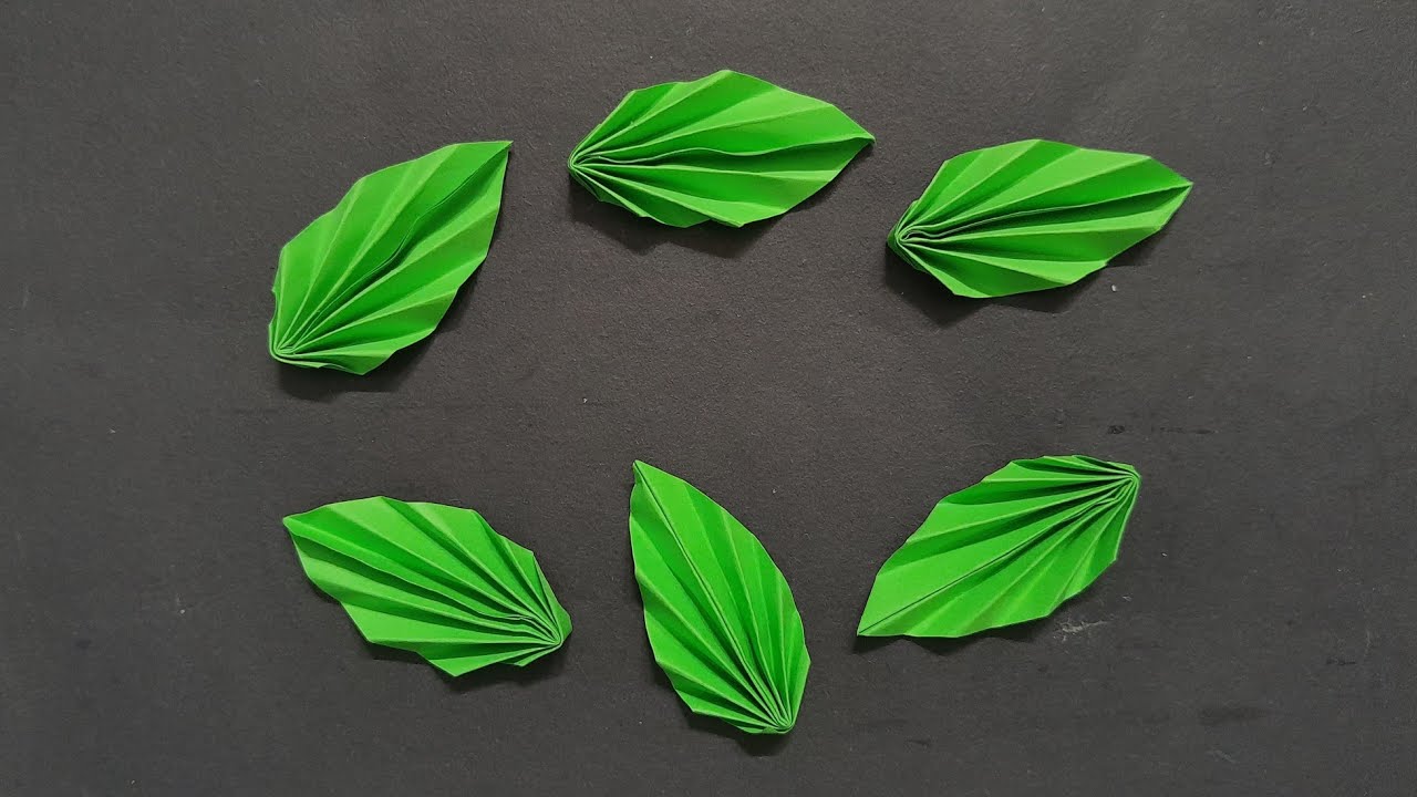 Cara membuat daun dari kertas origami|How to make a Paper Leaf|Art Tutorial|diycrafts - YouTube