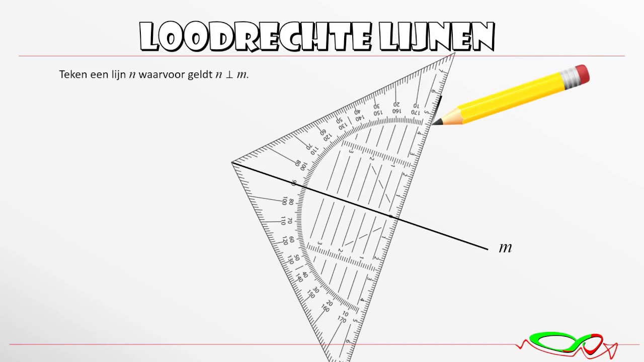 Wiskunde - Loodrechte lijnen tekenen met een geodriehoek - YouTube