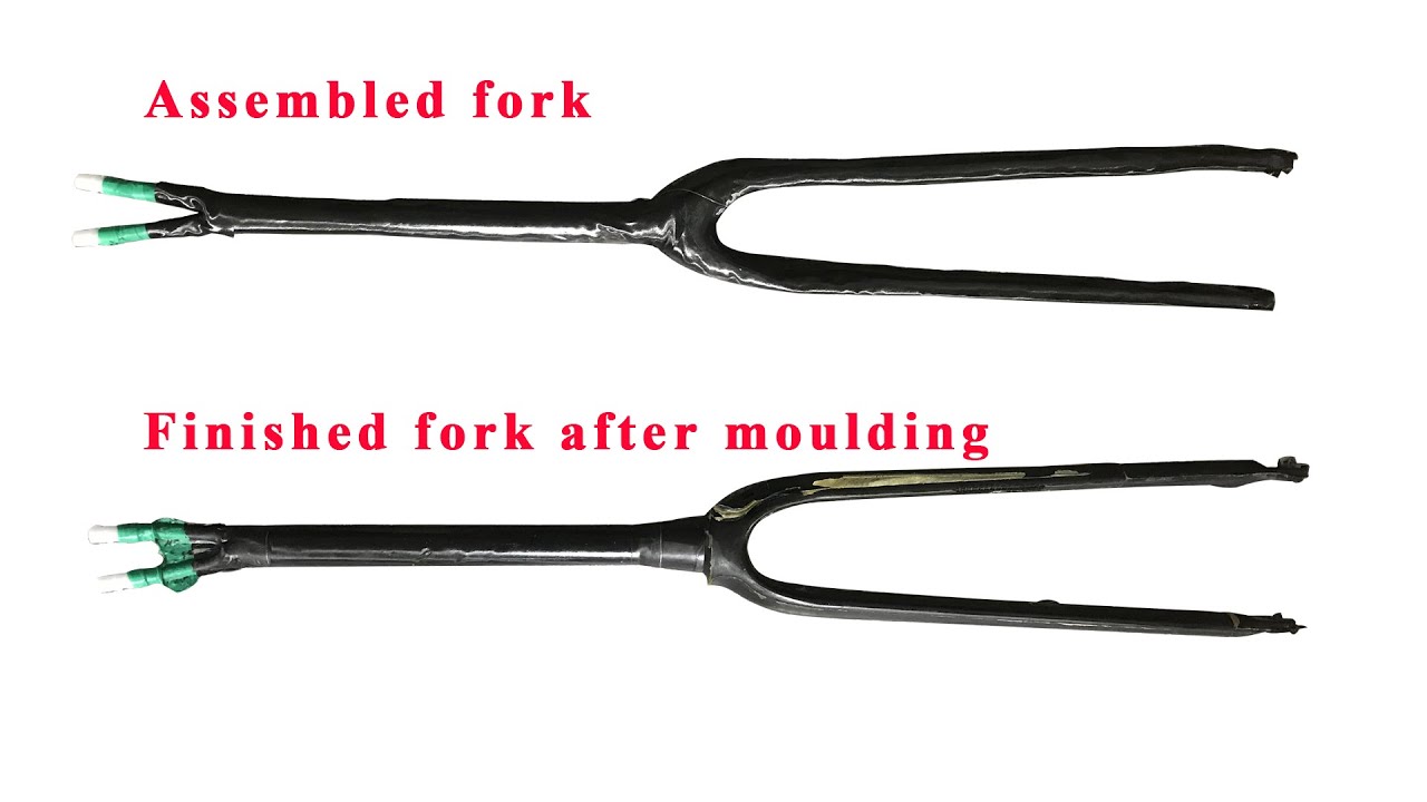 How the carbon fiber bike fork is moulded in cycle factory - YouTube
