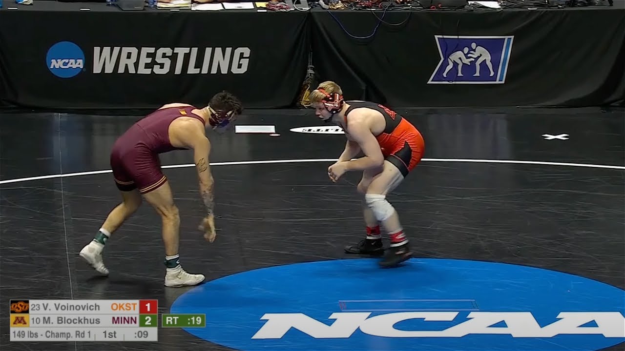 149lbs Michael Blockhus (Minnesota) vs Victor Voinovich (Oklahoma State ...