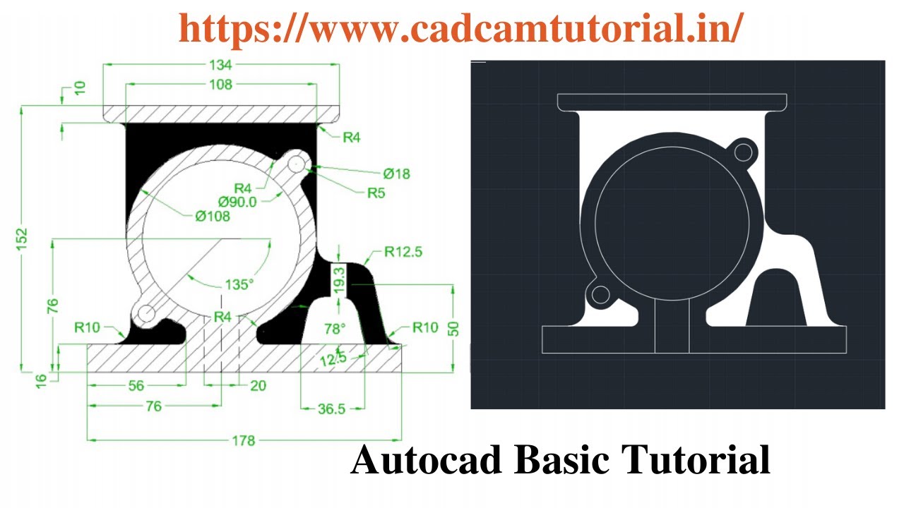 AutoCAD - Complete Tutorial for Beginners - Exercises 45 - YouTube