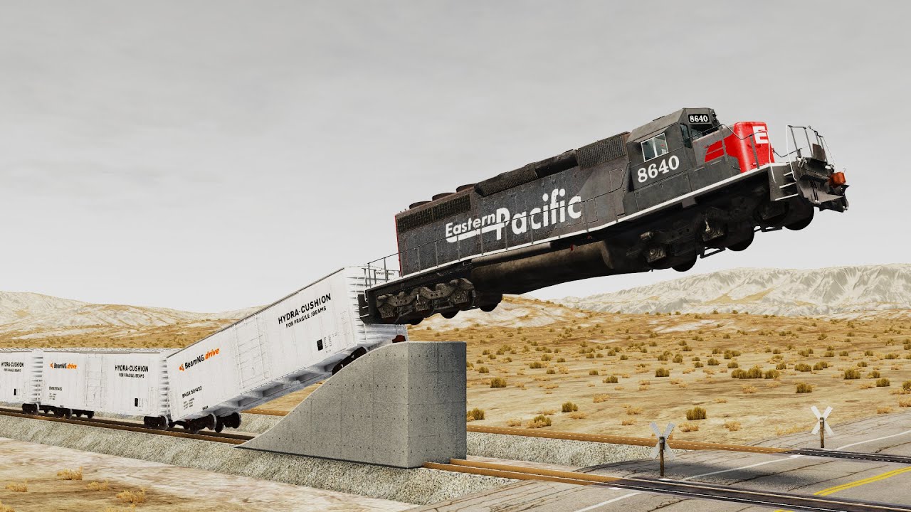 Trains vs Ramp BeamNG.Drive - YouTube