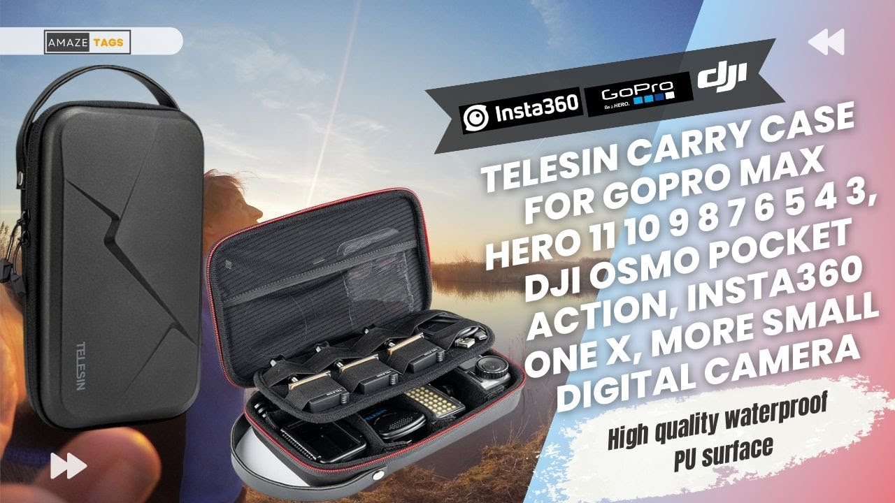 TELESIN Carry Case for GoPro Max Hero 11 10 9 8 7 6 5 4 3, DJI Osmo ...