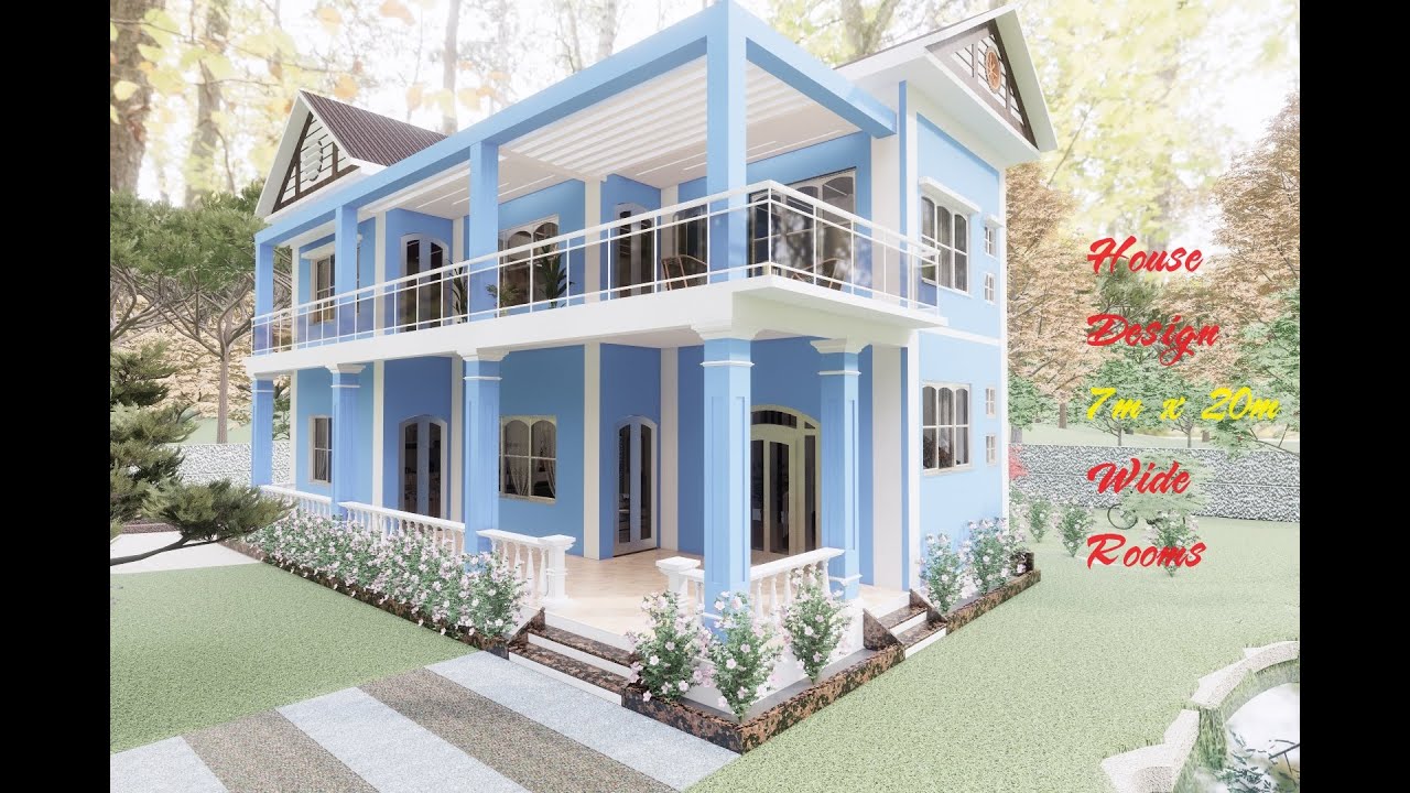 Pro Model House Design 2 Storey | 7m x16m | Wide rooms - YouTube