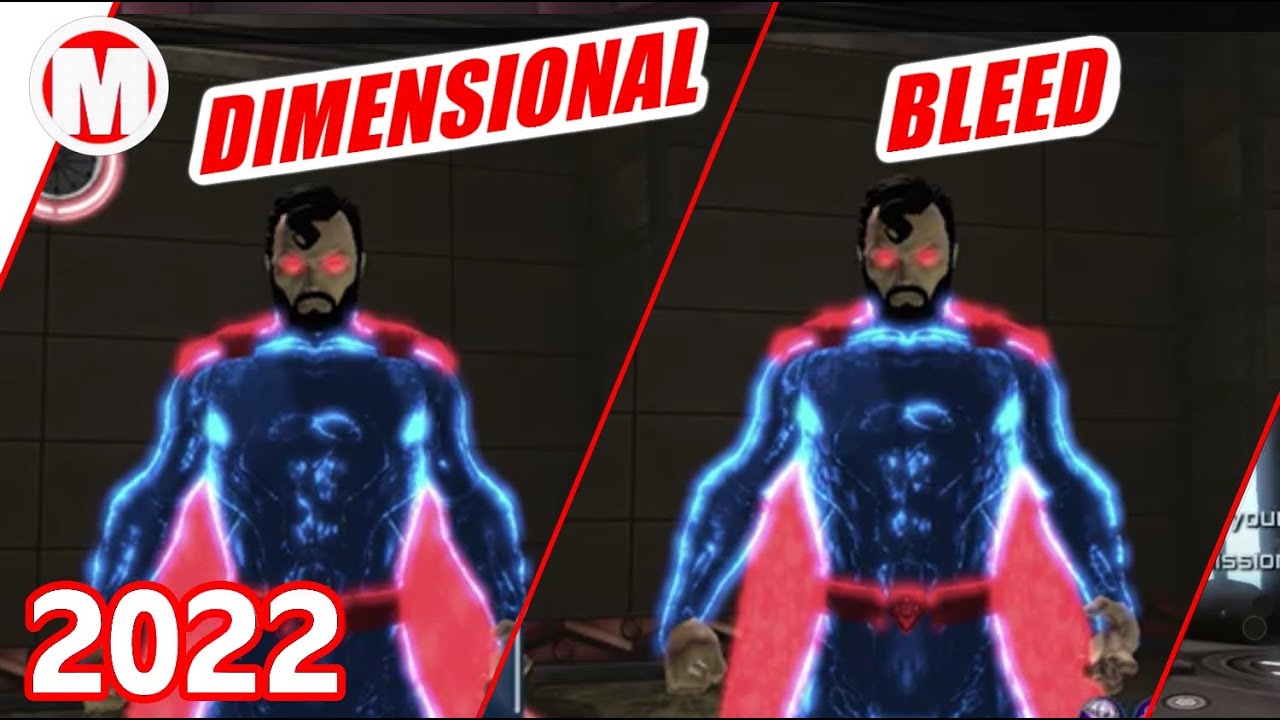 DCUO Dimensional Material VS Bleed Material - YouTube