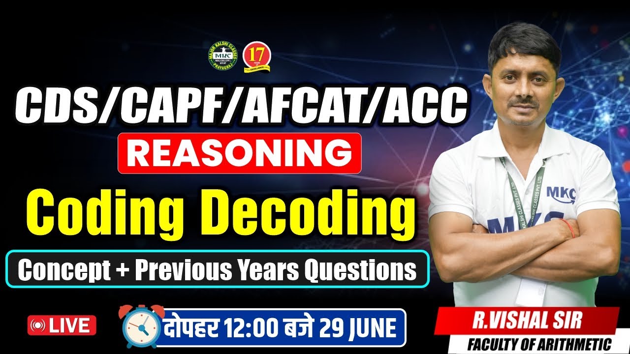 Reasoning For Cdscapfafcatacc 2024 Live Class Coding Decoding 6901