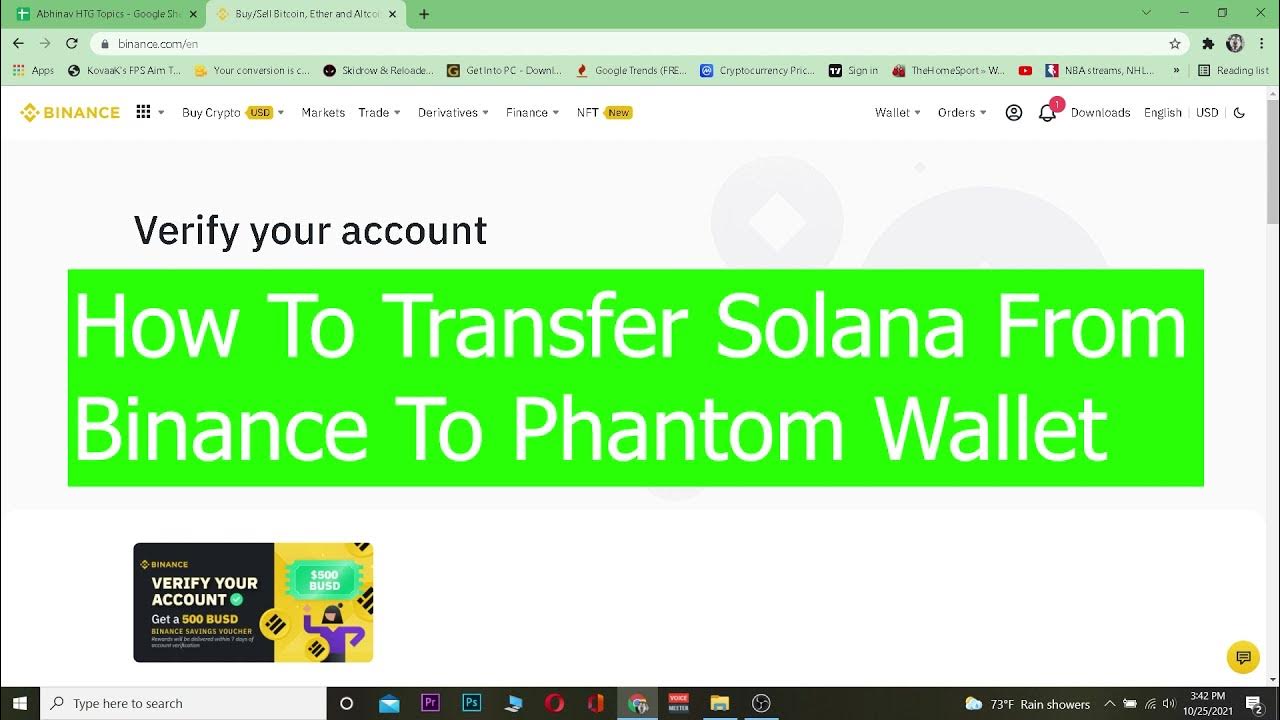 Solana Tutorial: How To Transfer Solana From Binance To Phantom Wallet? - YouTube