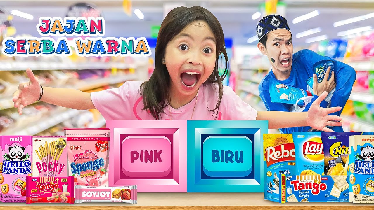24 JAM LEIKA VS TOMPEL BELANJA SERBA SATU WARNA 🥰 DAPAT CHALLENGE DARI ...