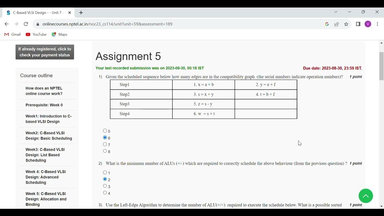 C based VLSI NPTEL week 5 Asssignment - YouTube
