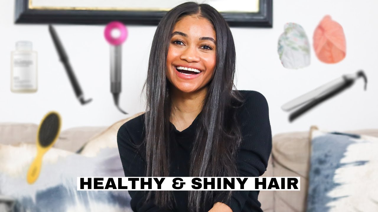 HAIR CARE ROUTINE FOR SHINY HAIR // How To Get Healthy & Shiny Hair ...