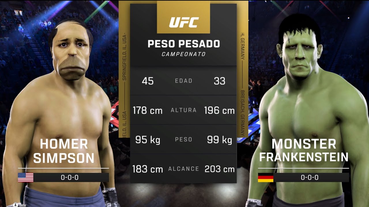 Frankenstein vs. Homero Simpson - EA Sports UFC 5 - Epic Fight 🥑 - YouTube