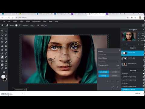 cracked face tutorial pixlr - YouTube