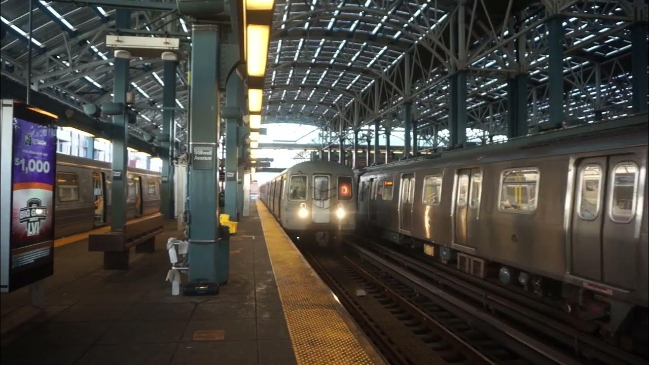 NYC Subway: Coney Island bound R160 F Train+R68 D Train entering Coney Island-Stillwell Av - YouTube