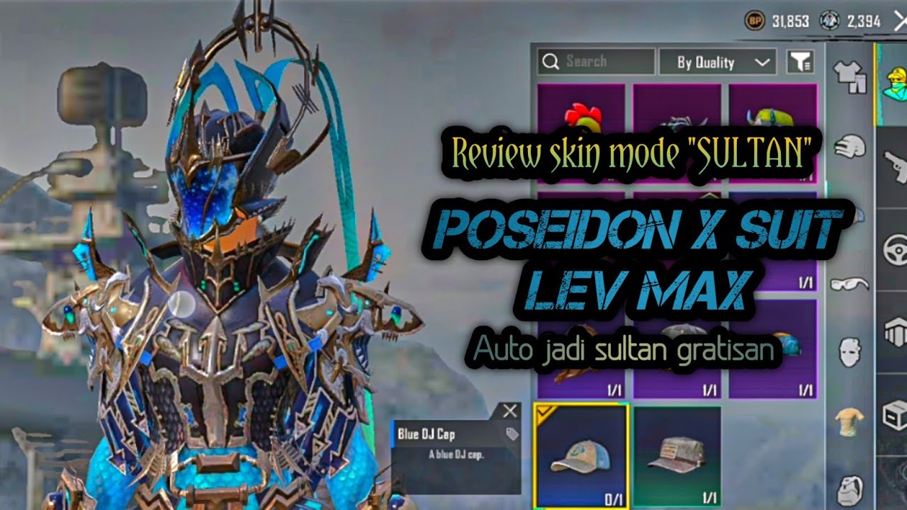 REVIEW SKIN PUBG TERBARU!!! SKIN SULTAN GRATIS " POSEIDON X SUIT LEVEL ...