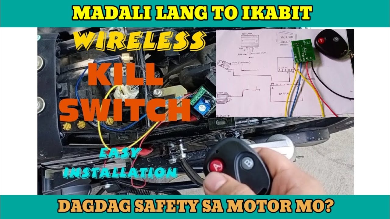 WIRELESS KILL SWITCH INSTALLATION FOR MOTORCYCLE (ANTI-THEFT SWITCH) KEYLESS - YouTube