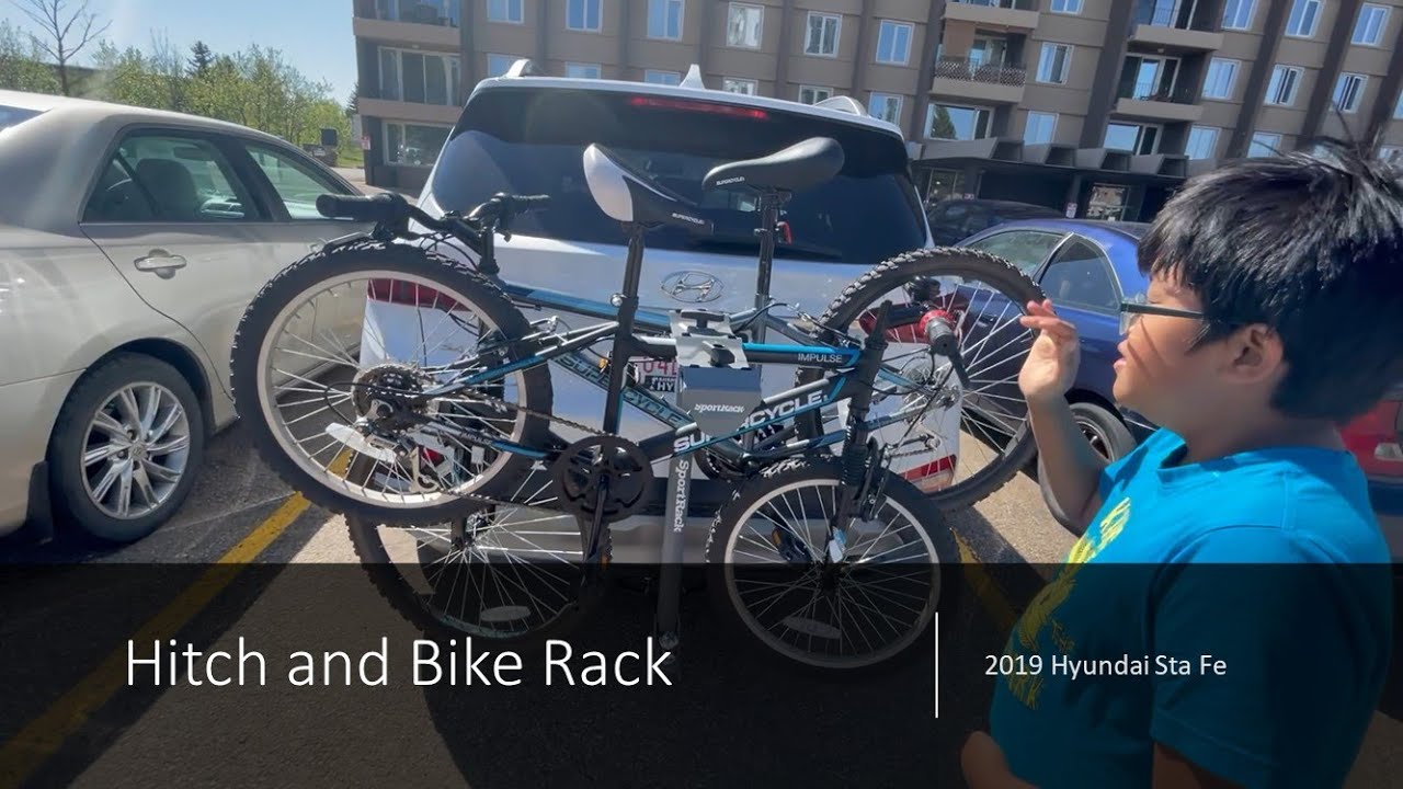 Hitch and Bike Rack Installed 2019 Hyundai Sta Fe - YouTube