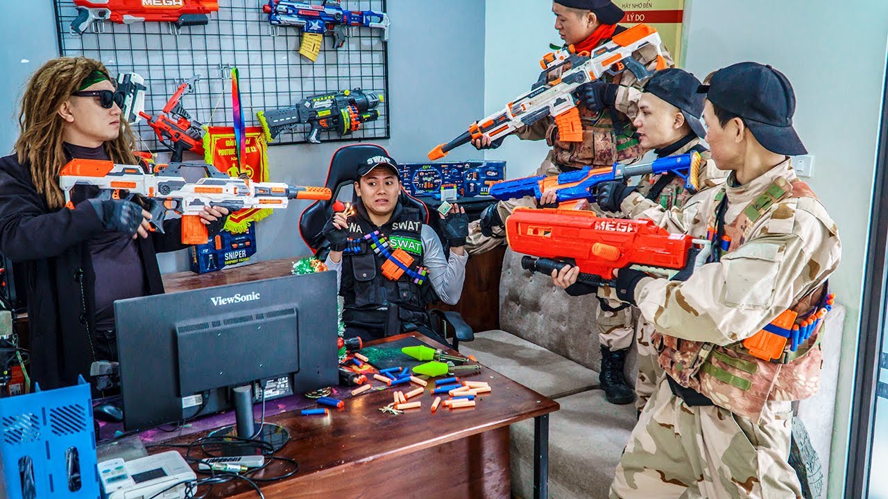 LTT Game Nerf War : Special Cops SEAL X Nerf Guns Fight Bandits Invade ...