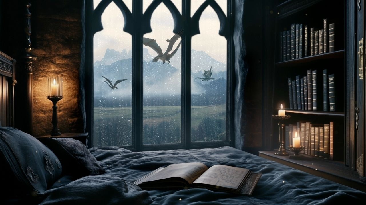 Dark Fantasy Reading Music & Rain Ambience for Deep Focus, Study ...