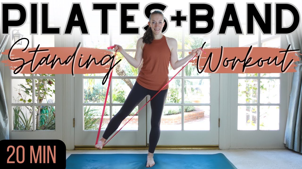 STANDING Mat Pilates Workout + BAND | All Levels Balance & Stability ...