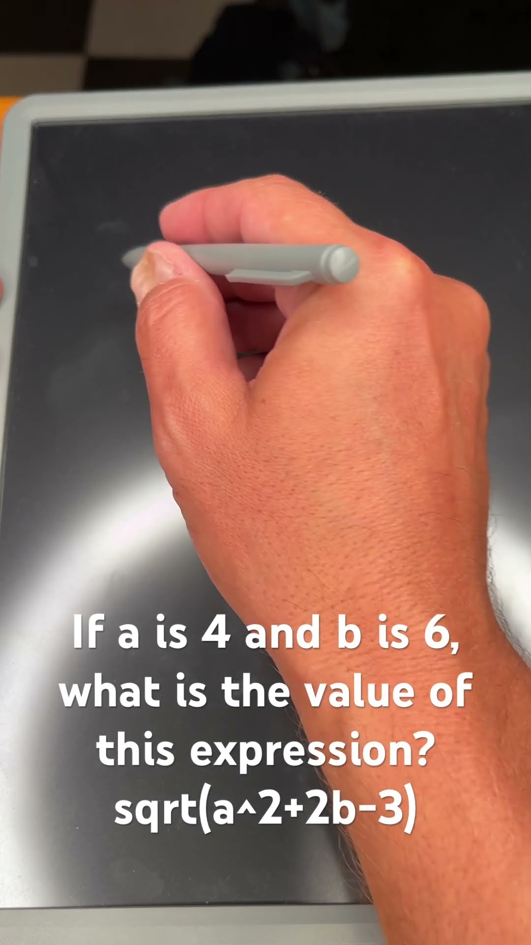 If a is 4 and b is 6, what is the value of this expression? sqrt(a^2+2b ...