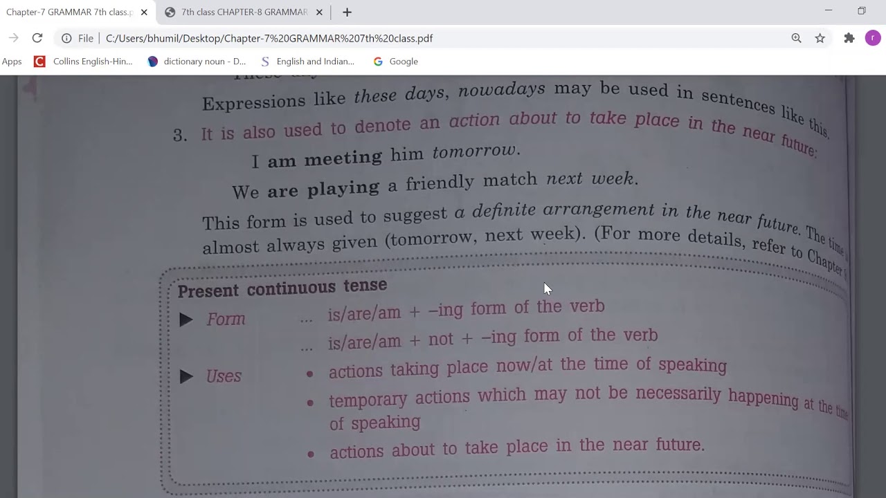 TCS- VII- English- 'Verbs: Expressing the Present' 2nd lecture by Mr ...
