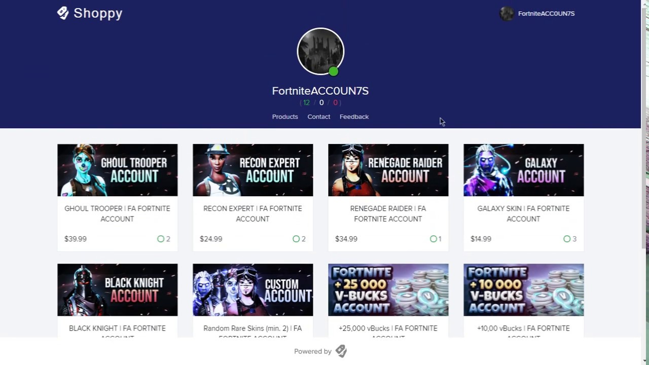 NEW FORTNITE CHEAPEST SHOP AT SHOPPY.GG 100% POSITIVE FEEDBACKS! - YouTube