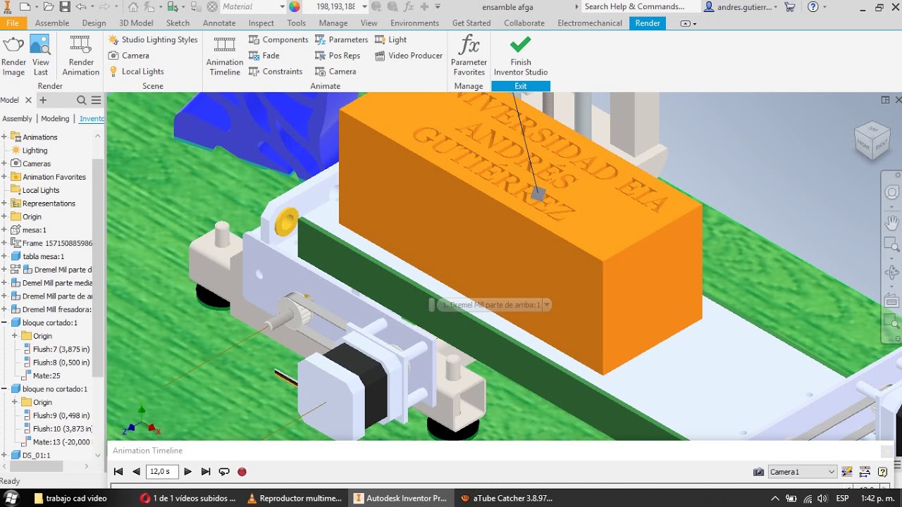 explicación maquina CNC en inventor - YouTube