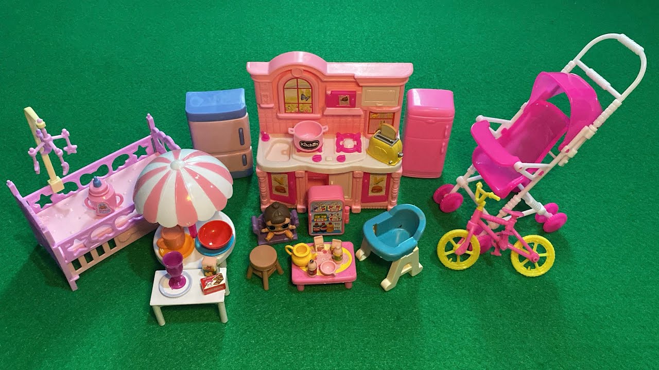 5 Minutes Satisfying with Unboxing Doll Toys Kitchen Playset, Stroller ...