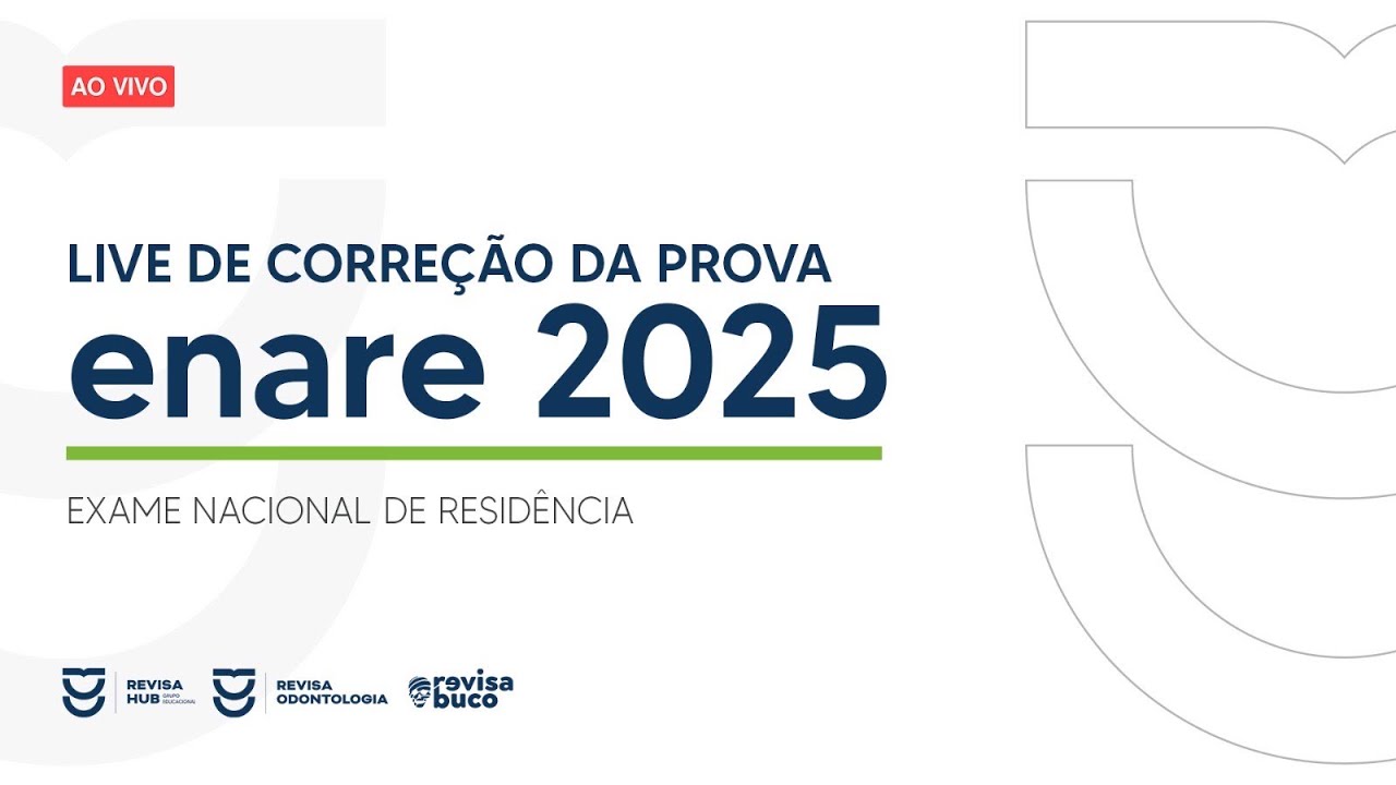 CORREÇÃO AO VIVO ENARE 2025 - PROVA DE ODONTOLOGIA. - YouTube