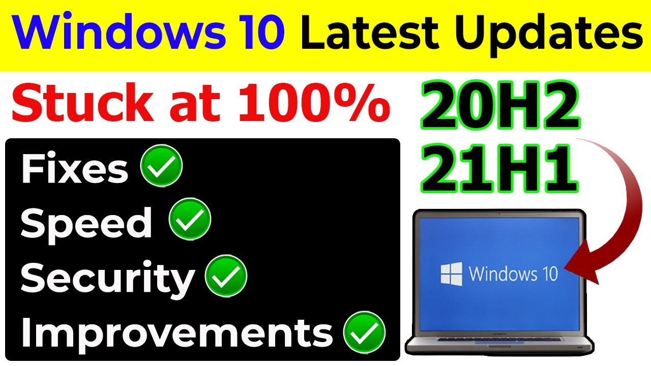 How to Fix Windows 10 Latest Update 20H2 and 21H1 | Stuck at 100% ...