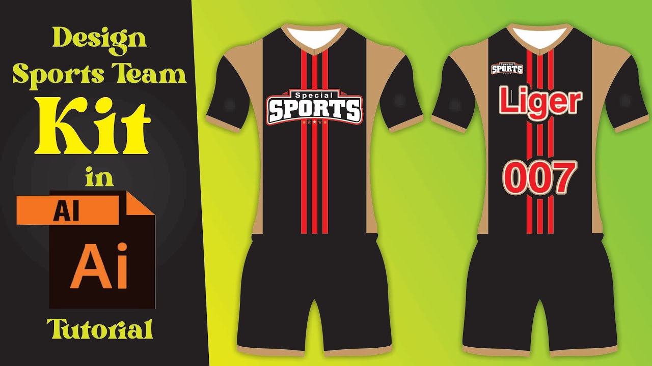How to Sports Team Kit Shirt Create in Ai || Easily & Simple ...
